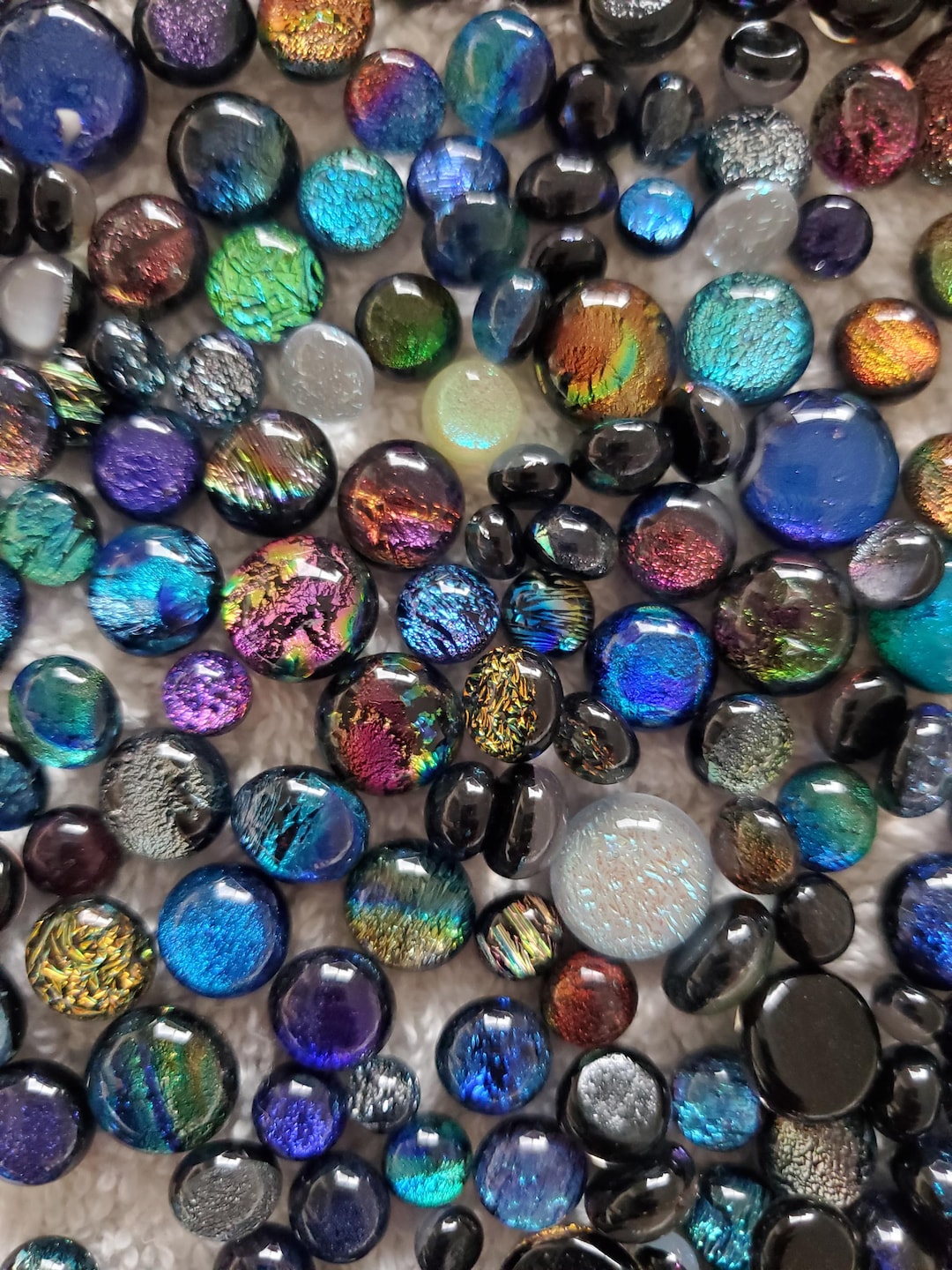 96COE Dichroic Glass Fusing Dots. 30 Grams Random Mix Pack. Frit Balls ...