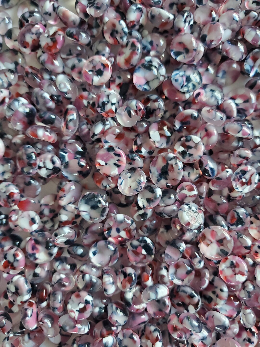 COE 96 Glass Fusing Dots. Confetti Dots Pink Navy Blue + White. 30 ...