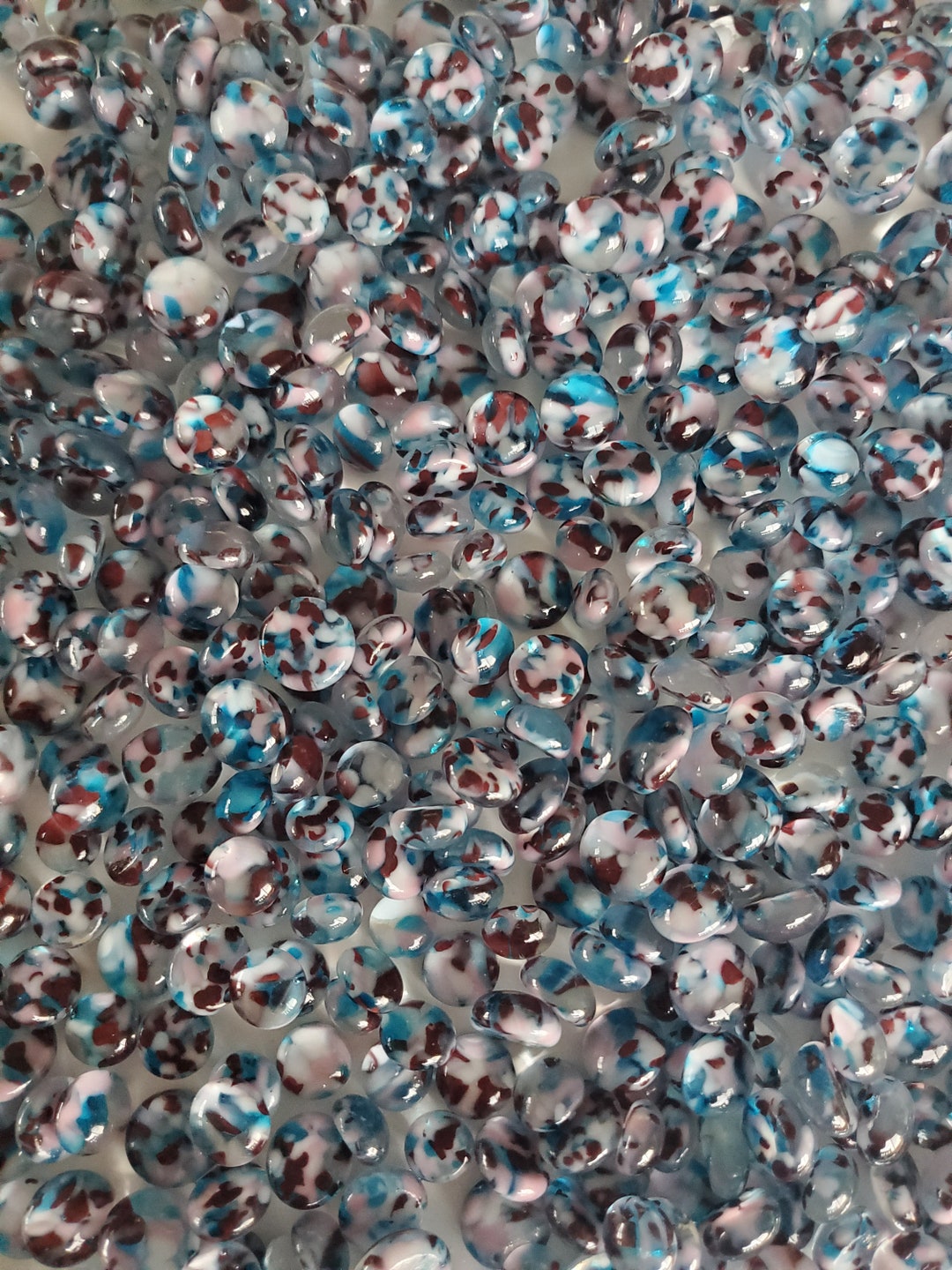 COE 96 Glass Fusing Confetti Dots Blue Pink Red White. 30 Grams ...