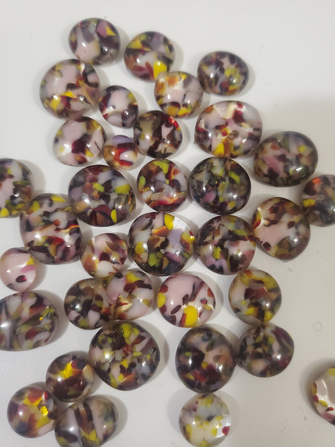 COE 96 Glass Fusing Confetti Dots. Irregular Blobs. Pink Yellow Mix. 30 ...