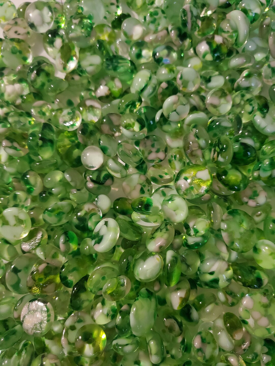 COE 96 Glass Fusing DOTS. Confetti Dots Greens Cream. 30 Grams. REDUCED ...