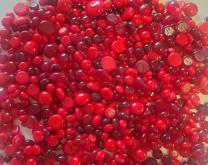 RED Mix Glass Fusing Dots / Frit Balls. COE 96. Opaque + Transparent ...