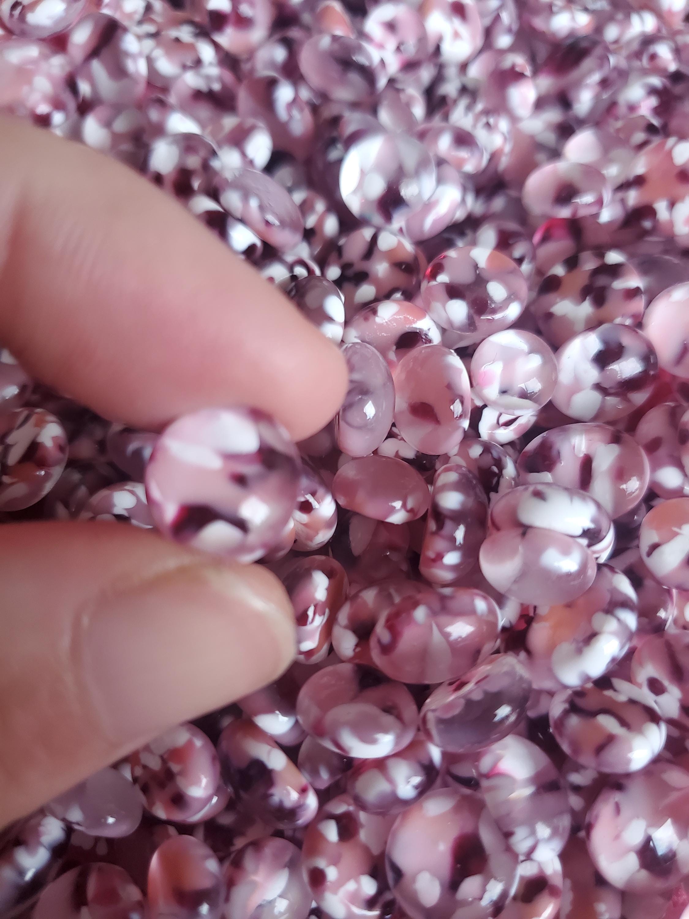 COE96 Glass Fusing Confetti Dots. Pink and White. 30 Grams. Mosaics ...