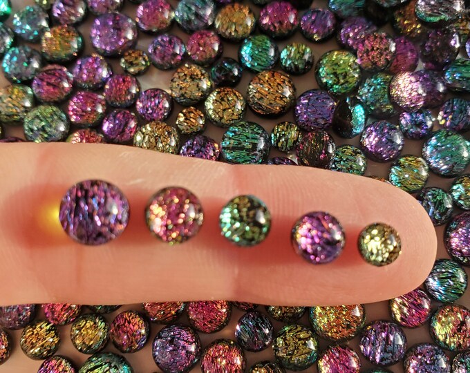 96COE Small Dichroic Glass Fusing Dots Mix. 75 or 100 Pack . Frit Balls ...