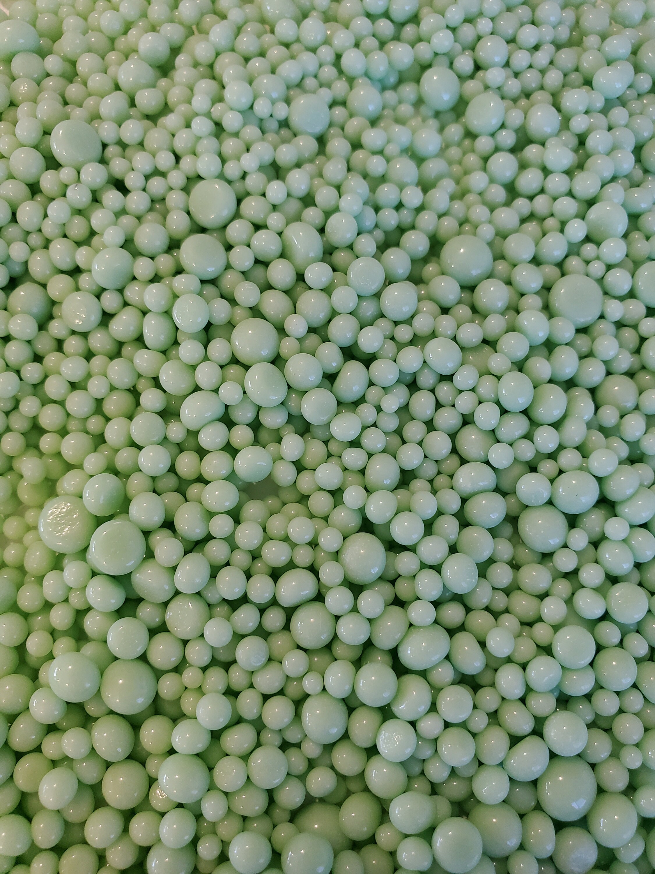 COE 96 Fused Glass Pale Green Tiny Dots / Frit Balls CLEAN With No ...