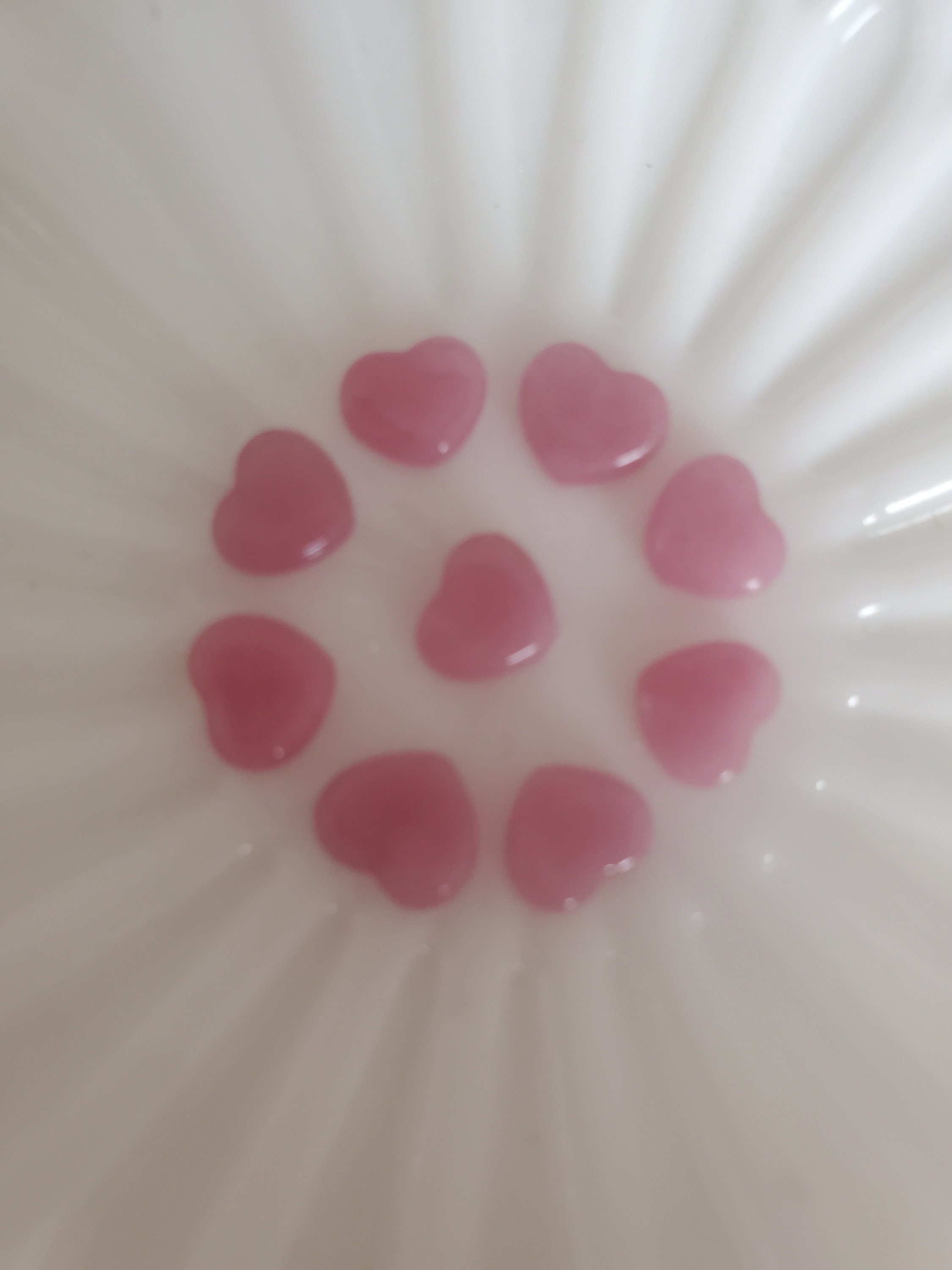 96 COE Glass Fusing Miniature HEARTS. Inclusions. Freeze and Fuse. Pink ...