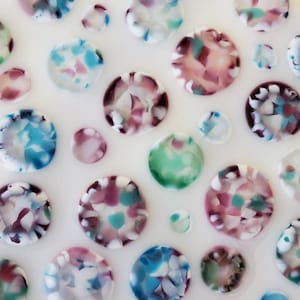 COE96 Glass Fusing Confetti Dots. Pink and White. 30 Grams. Mosaics ...