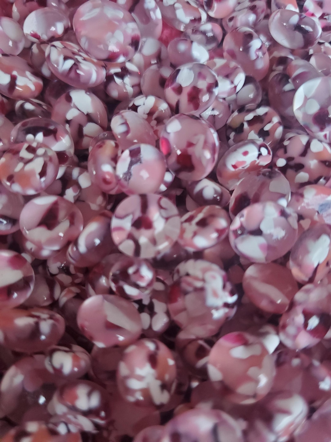 COE96 Glass Fusing Confetti Dots. Pink and White. 30 Grams. Mosaics ...