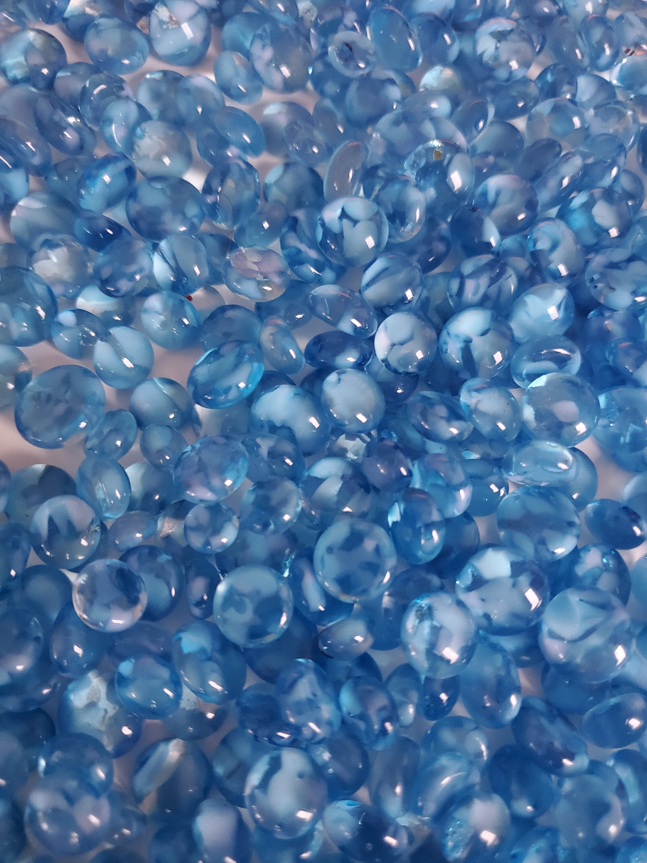 COE 96 Glass Fusing Confetti Dots. Blue Translucent Opaque 30 Grams ...