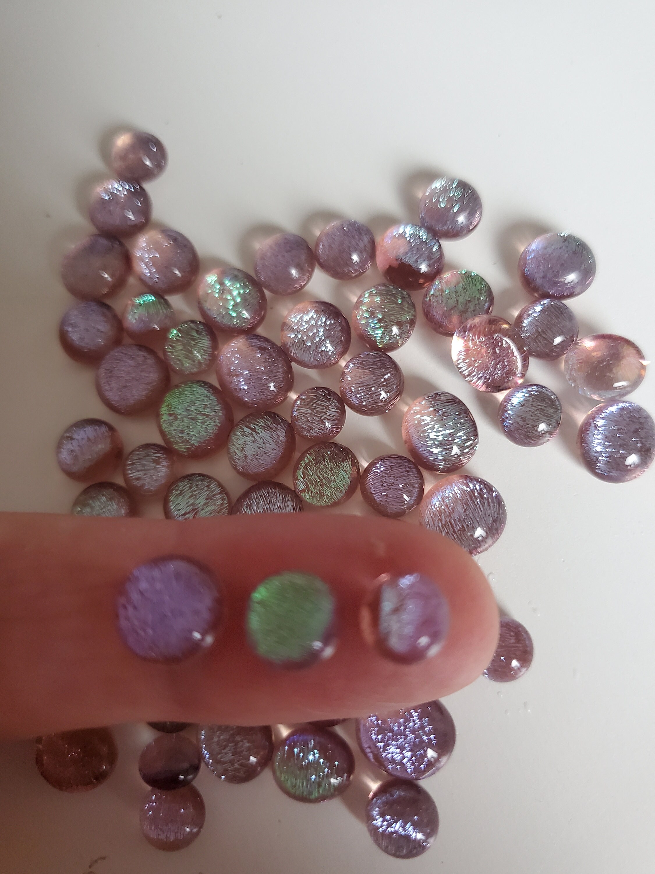96 COE. Small Dichroic Glass Dots Mix. 75 Pack. Frit Balls. Dichro on ...