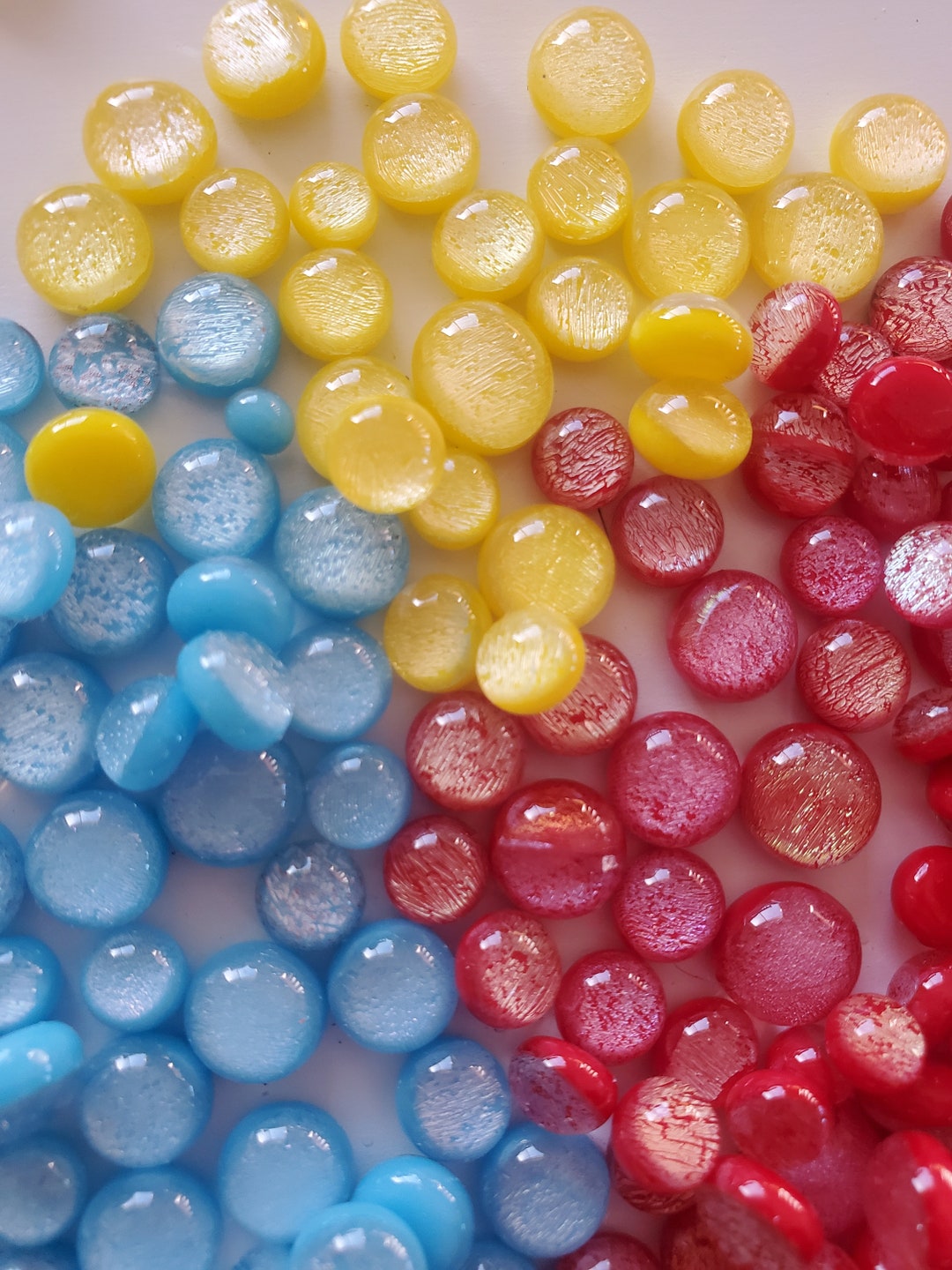 96 COE. Small Dichroic Glass Dots Mix. 75 Pack. Frit Balls. Dichro on ...