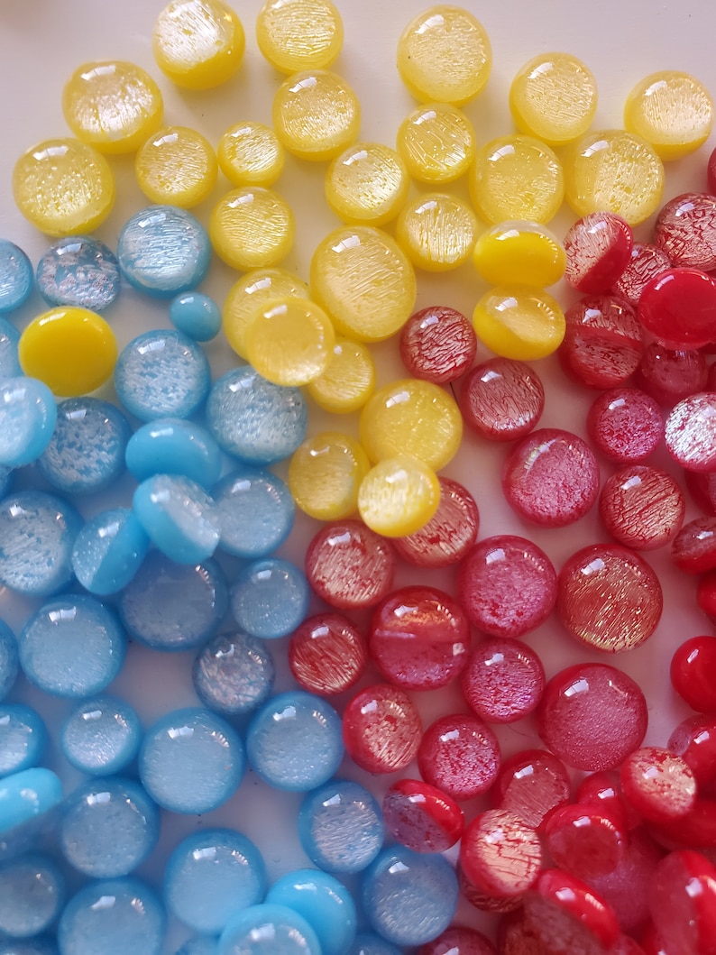 96 COE. Small Dichroic Glass Dots Mix. 75 Pack. Frit Balls. Dichro on ...