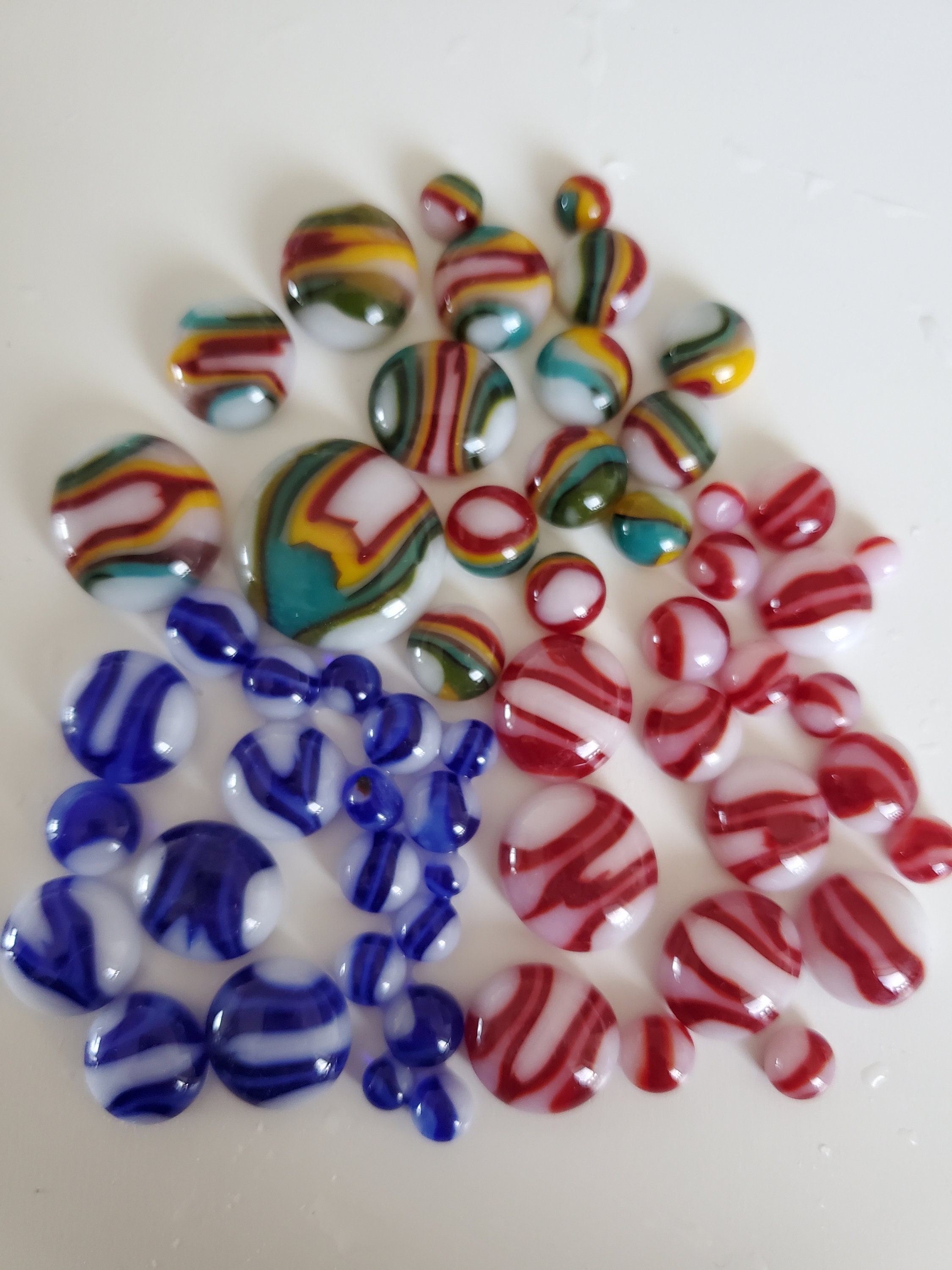 COE 96 Glass Puddles / Dots / Frit Balls. 7 Different Lots. Yellow ...