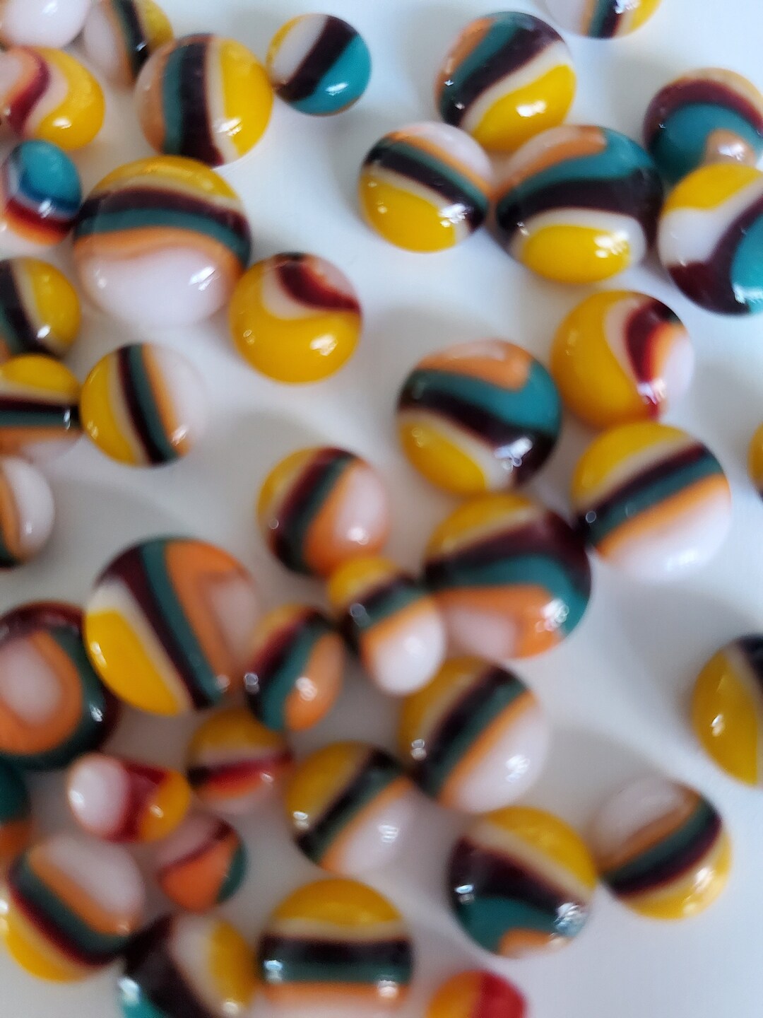 COE 96 Small Glass Puddles / Dots / Frit Balls. Yellow Green Red White ...