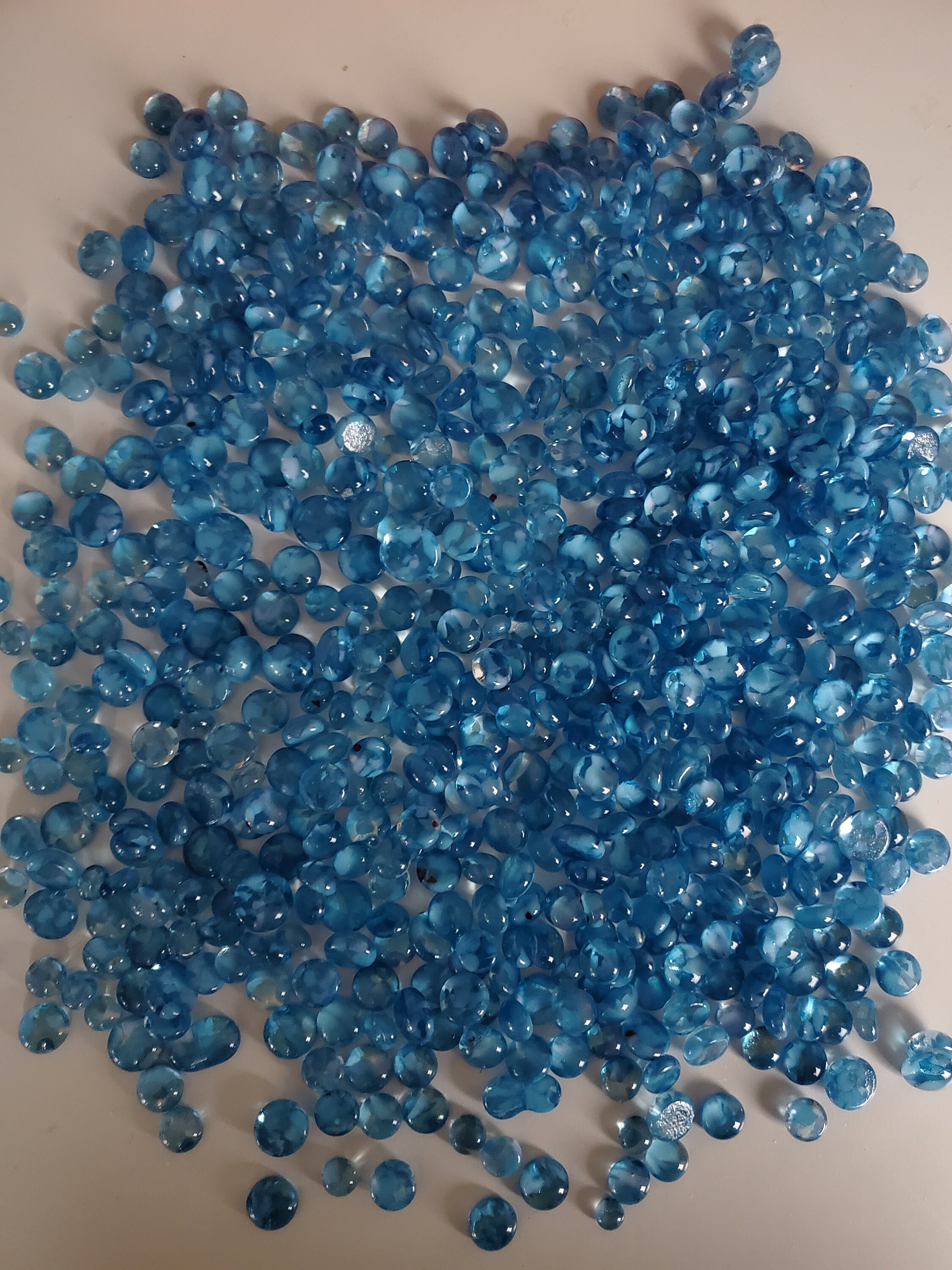 COE 96 Glass Fusing Confetti Dots. Blue Translucent Opaque 30 Grams ...