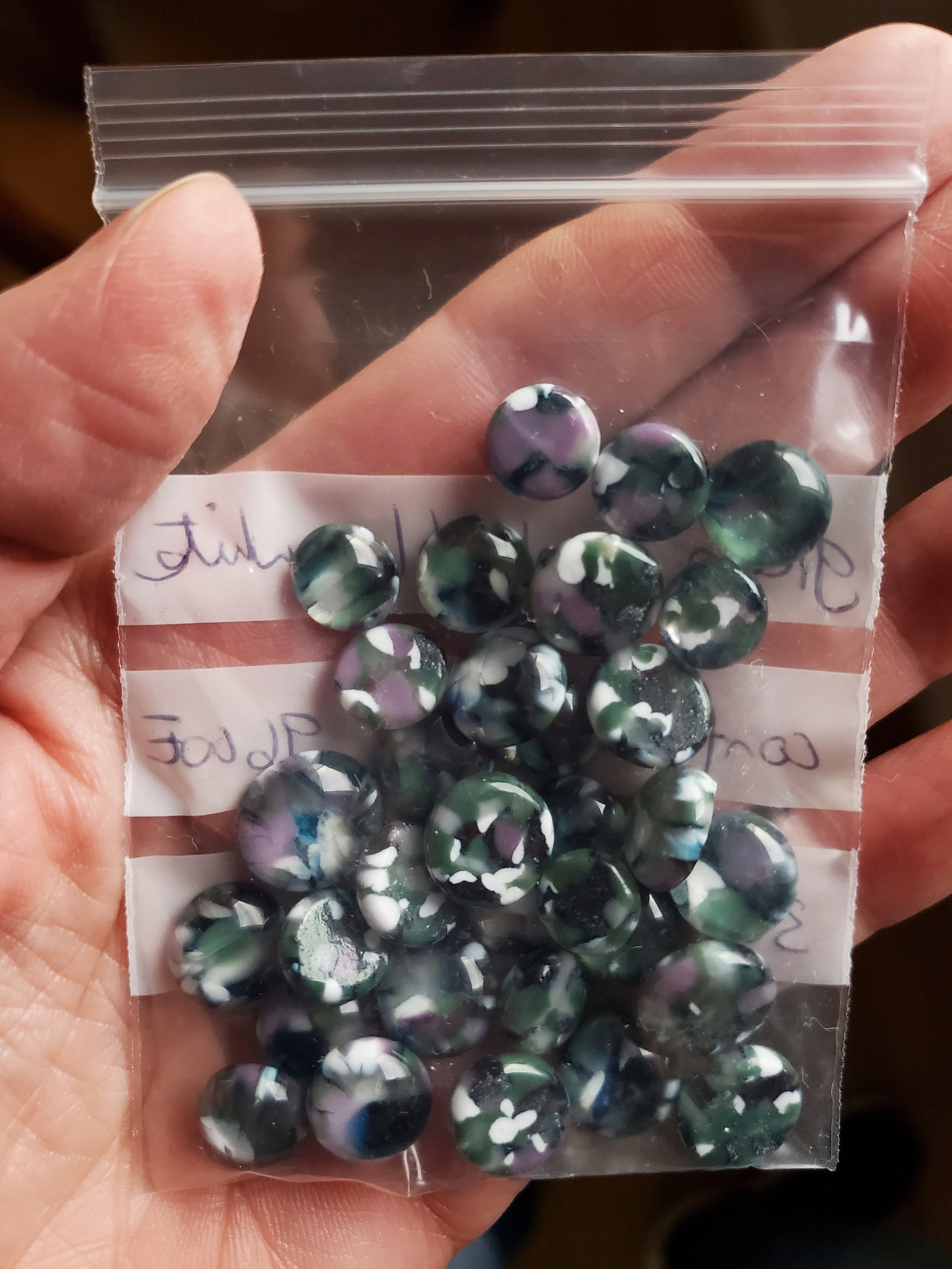 COE 96 Glass Fusing Confetti Dots Green Purple Blue White Colours. 30 ...