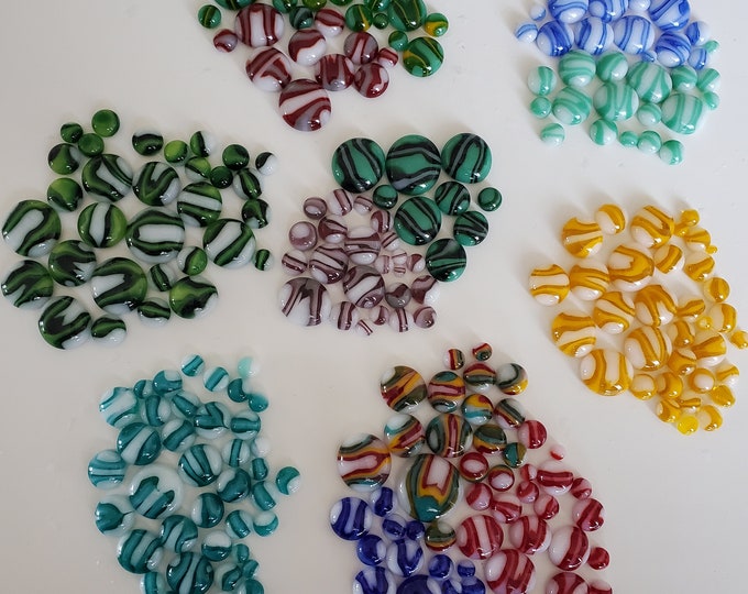 COE 96 Glass Puddles / Dots / Frit Balls. 7 Different Lots. Yellow ...