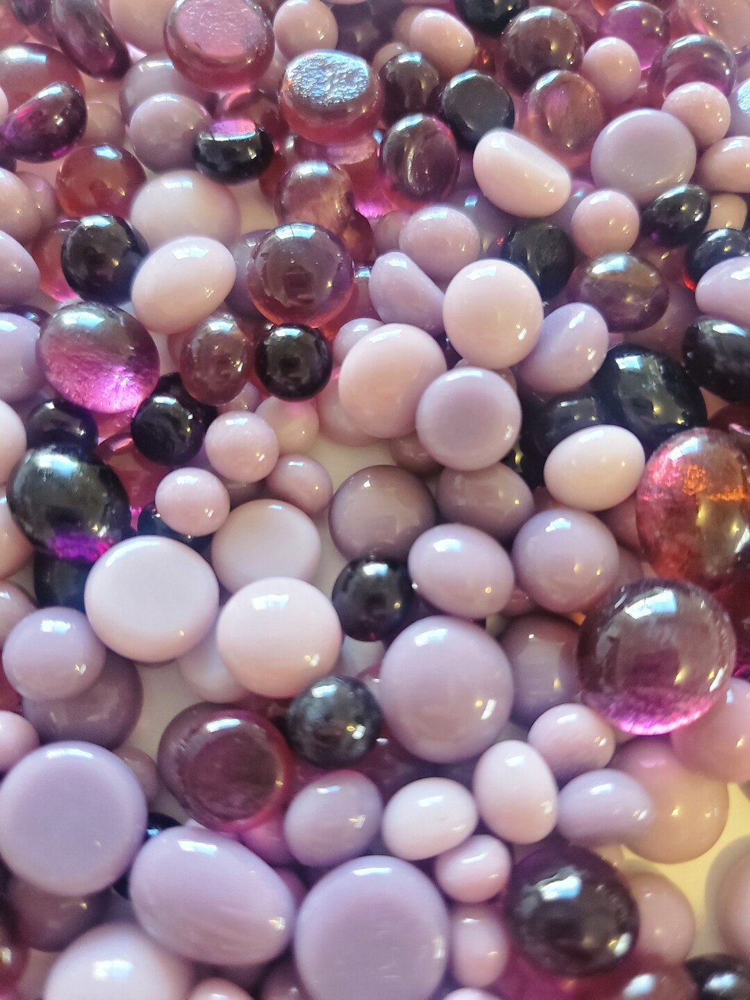 Purple Mix Glass Fusing Dots / Frit Balls. COE 96. Opaque Transparent ...
