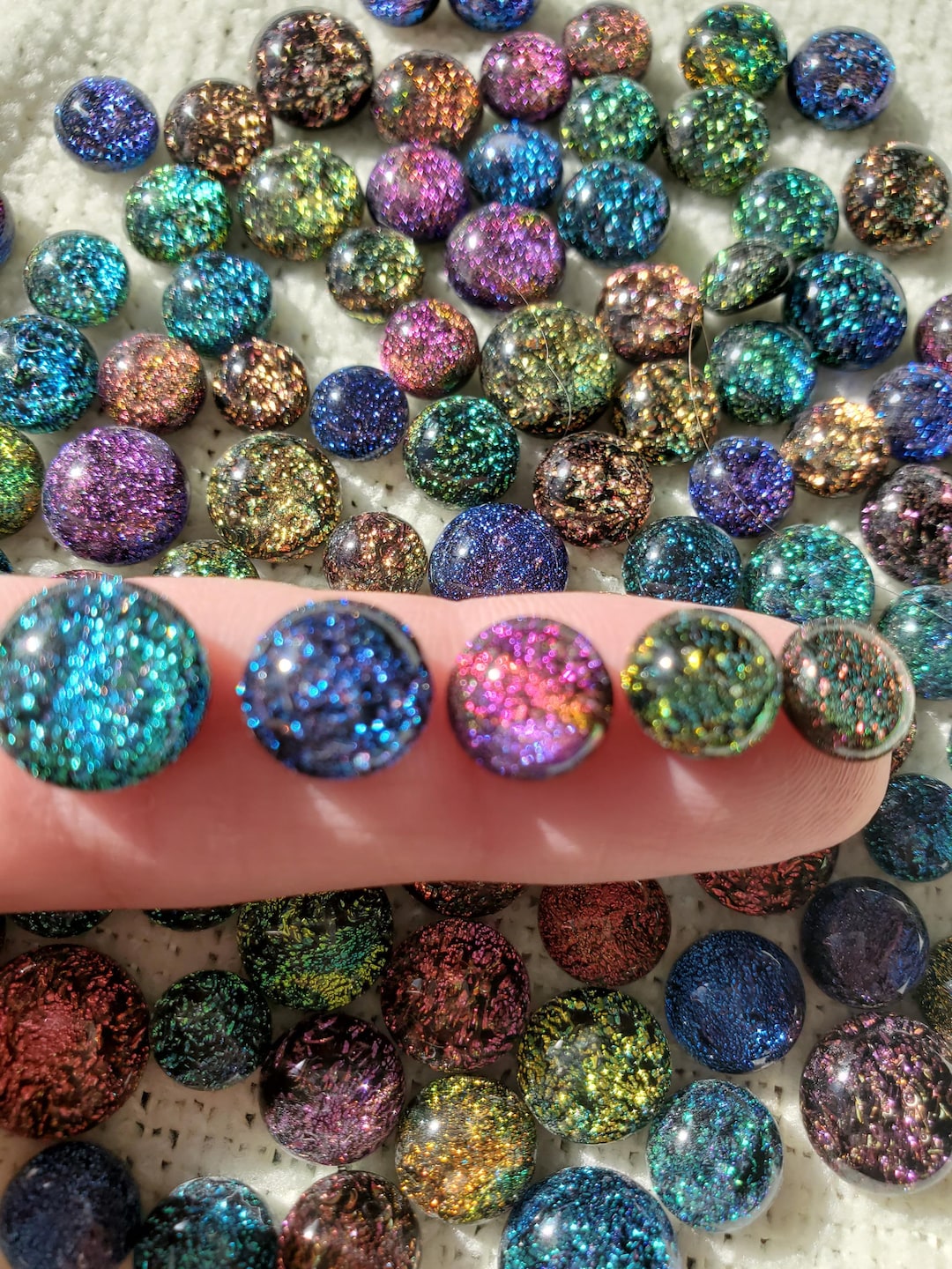 Bullseye 90COE Dichroic Glass Fusing Dots. 30 Grams Rainbow Mix Pack ...