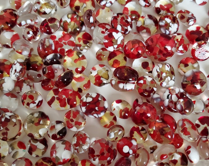COE 96 Glass Fusing DOTS. Stunning Confetti Dots With a Mix of Colours Red, White, and Amber. 30 ...