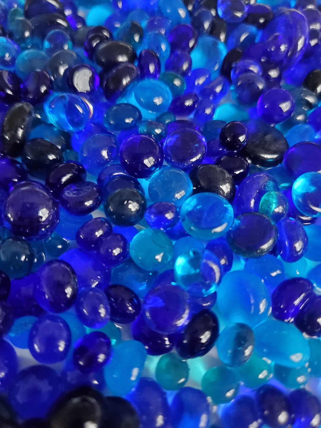 COE96 Blue Mix Glass Fusing Dots / Frit Balls. Transparent. 30 Grams ...