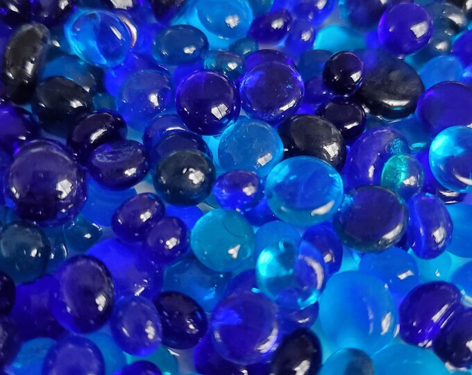 COE96 Blue Mix Glass Fusing Dots / Frit Balls. Transparent. 30 Grams ...