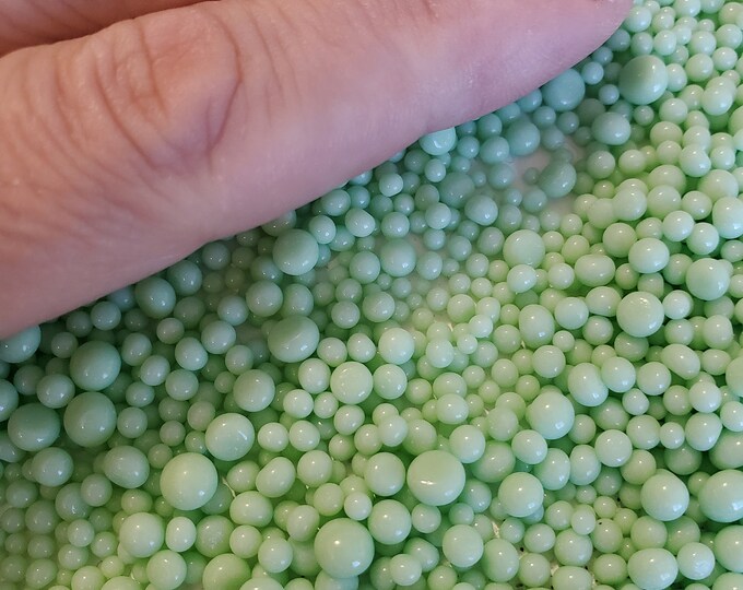COE 96 Fused Glass Pale Green Tiny Dots / Frit Balls CLEAN With No ...