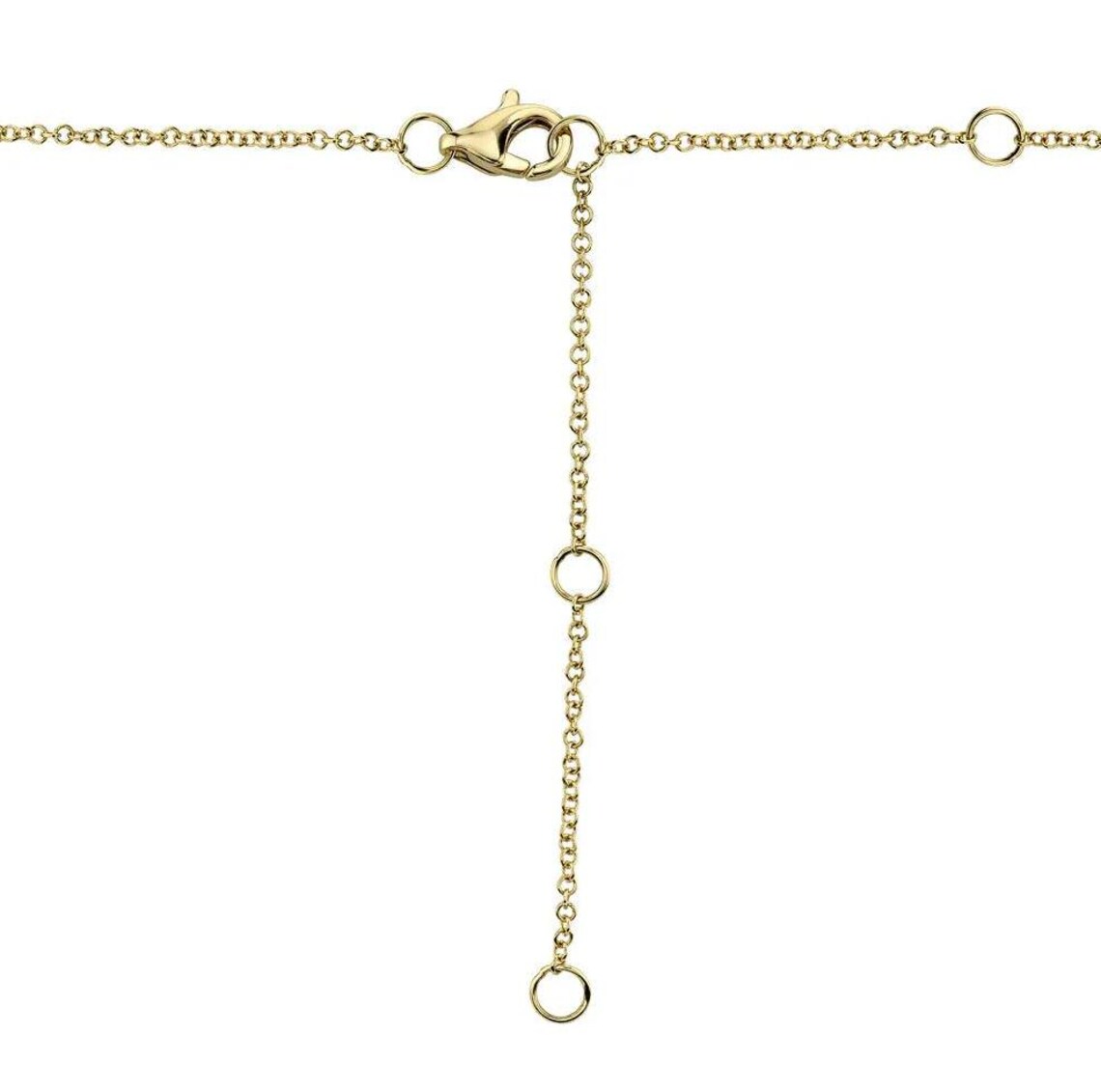 14K Yellow Gold Diamond Tusk Pendant Necklace Certified Natural 0.03 CT ...