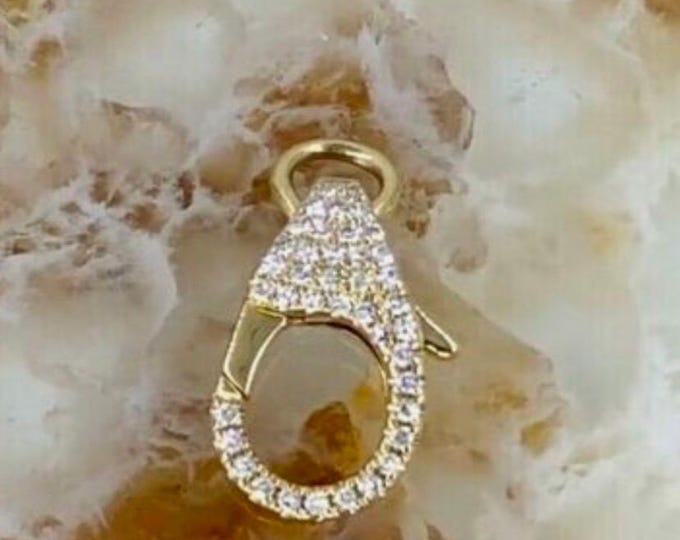 Diamond Lobster Clasp 14K White or Yellow Gold Findings Lock Natural 0 ...