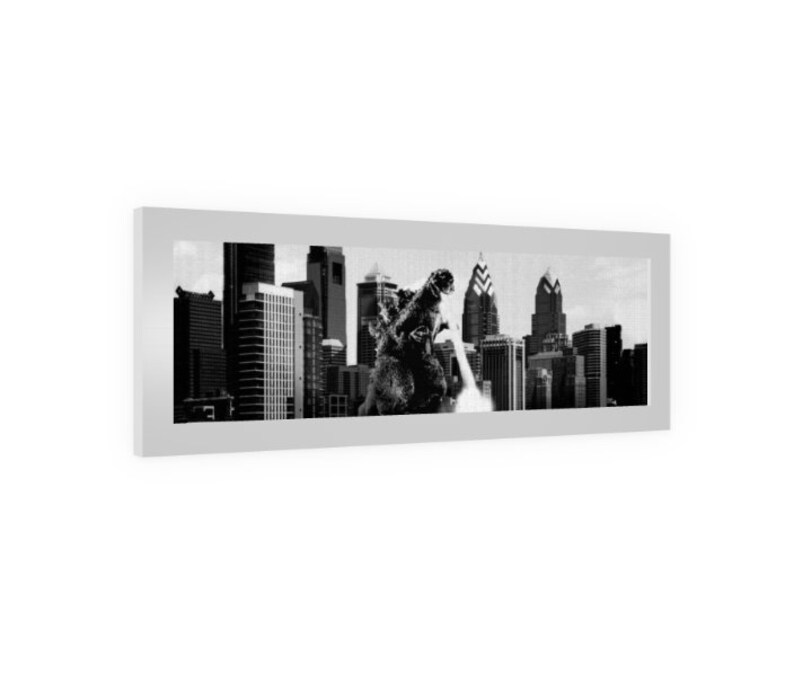 Philadelphia Godzilla Canvas, 8x24, Print Art, Godzilla Poster, Wall ...