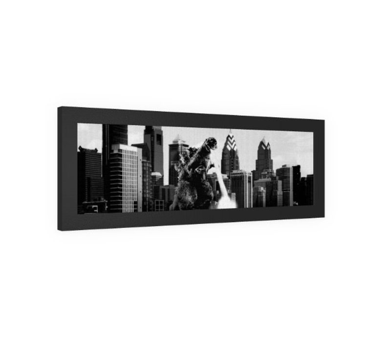 Philadelphia Godzilla Canvas, 8x24, Print Art, Godzilla Poster, Wall ...