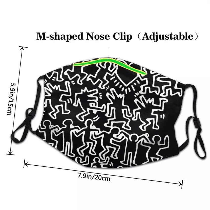 Keith Haring fabric face mask | Etsy