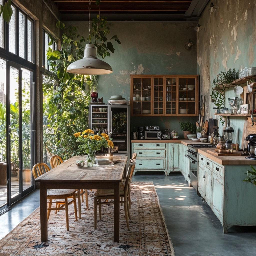 Bohemian Kitchen Stock Images | Interior Design Photos | AI Generated ...