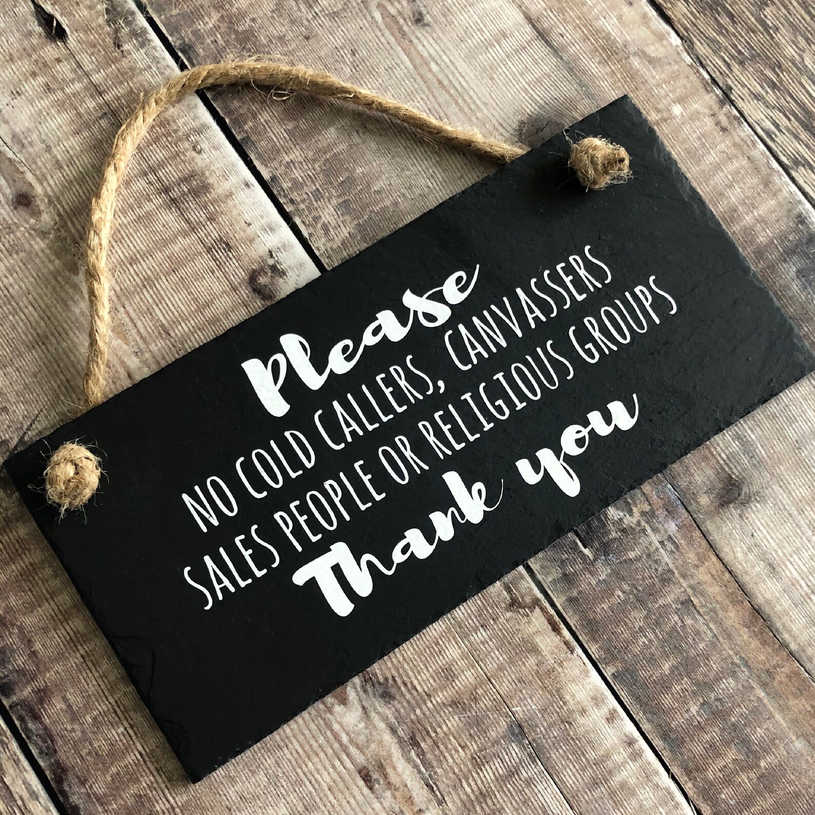 No Cold Callers Sign Front Door Plaque Hanging Sign With - Etsy Canada