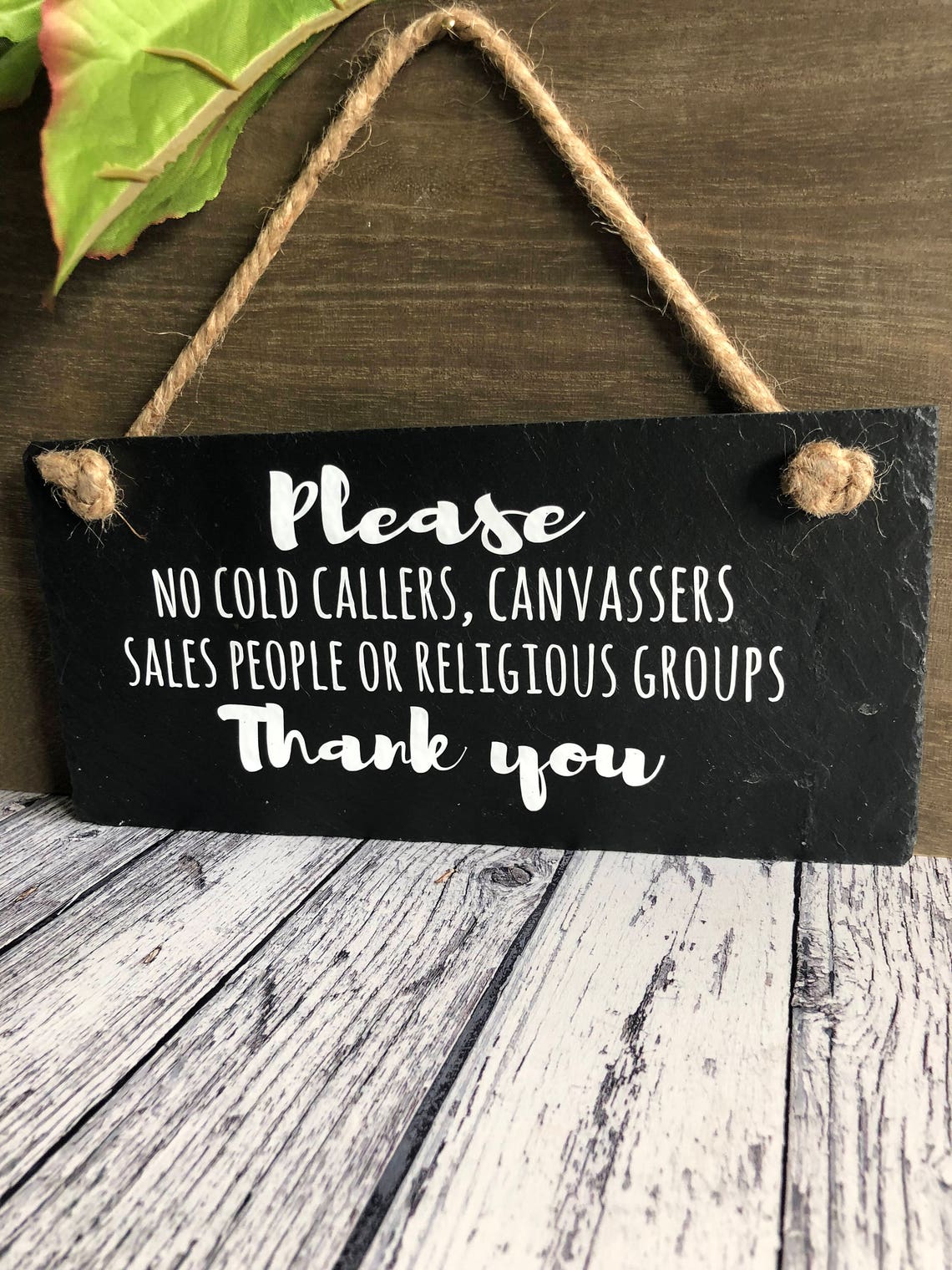 No Cold Callers Sign Front Door Plaque Hanging Sign With - Etsy Canada