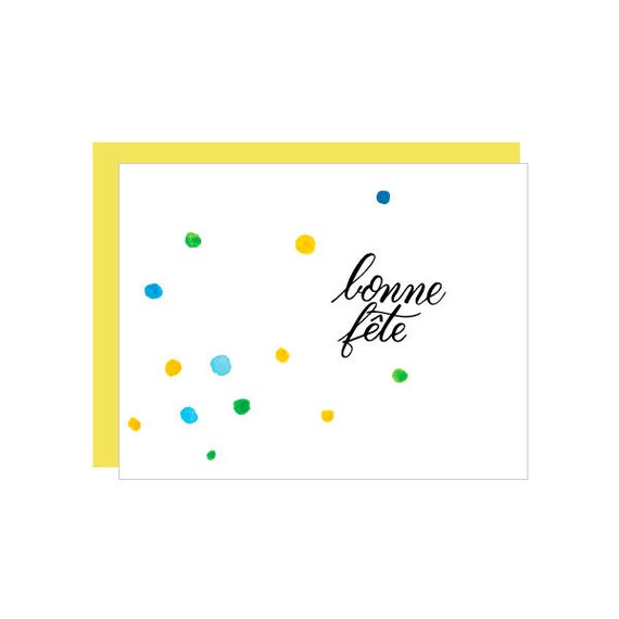 Items similar to Bonne Fête Greeting Card - Birthday Card / French Card ...