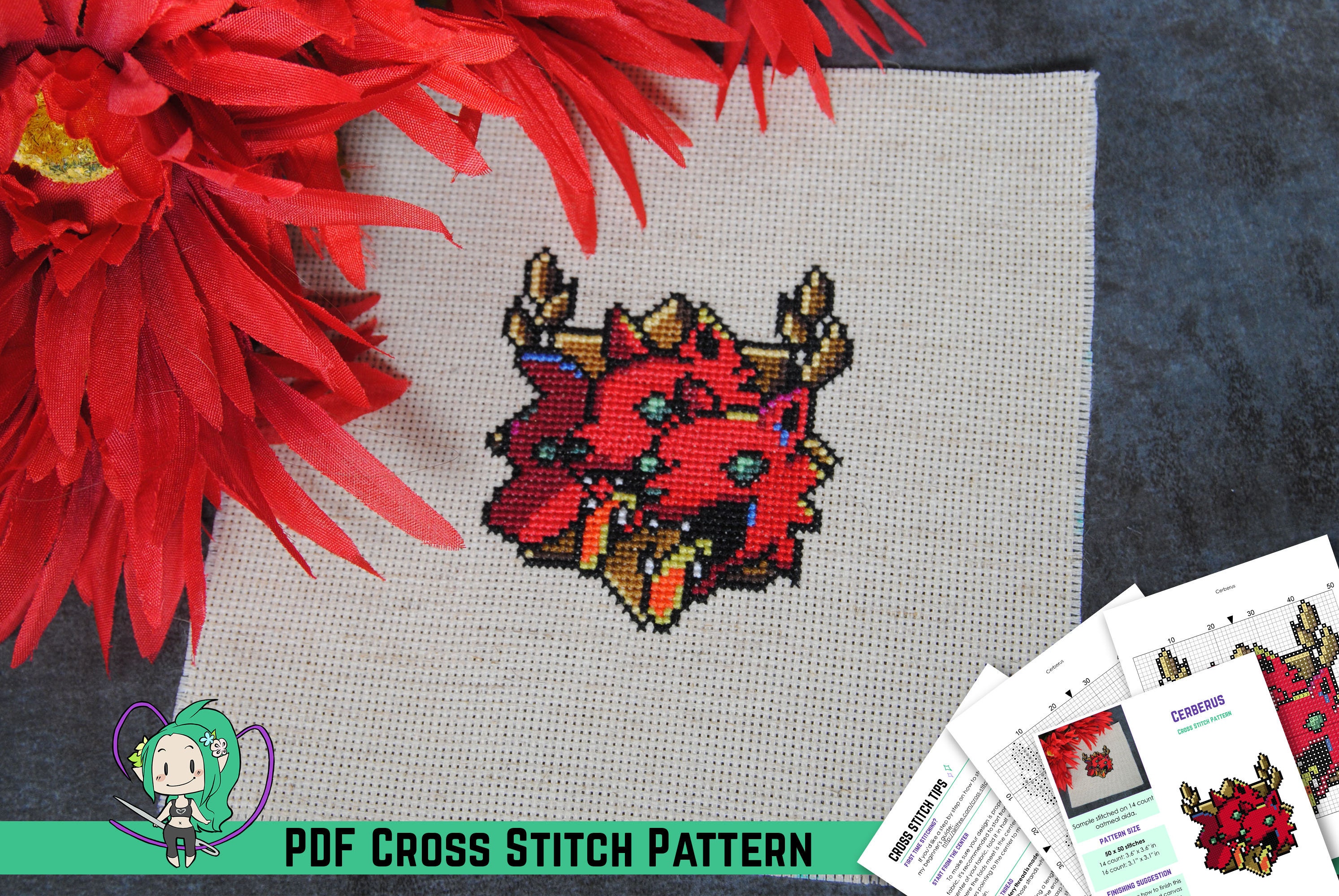 Hades Cross Stitch Pattern Cerberus Guardian of the Gates - Etsy