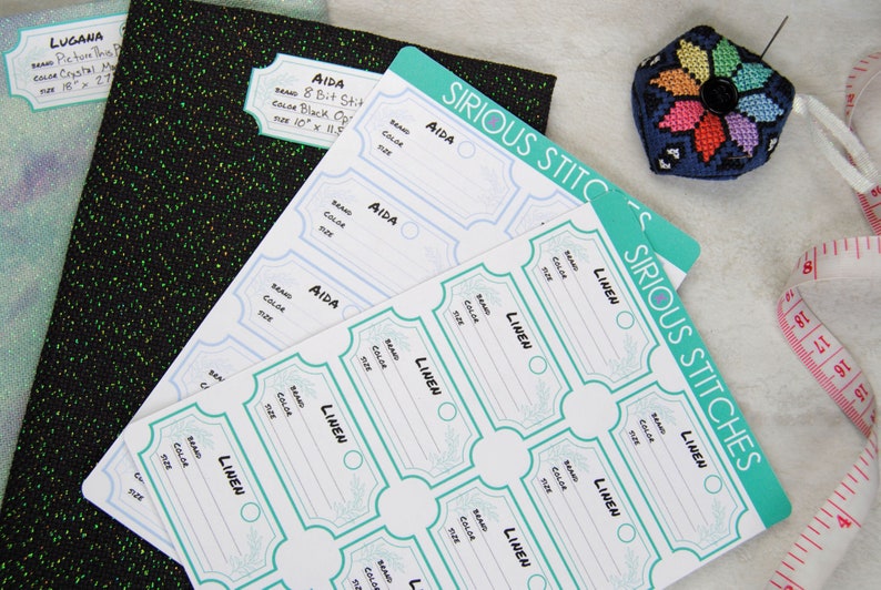 Fabric Label Stickers Organize Your Cross Stitch Fabric | Etsy