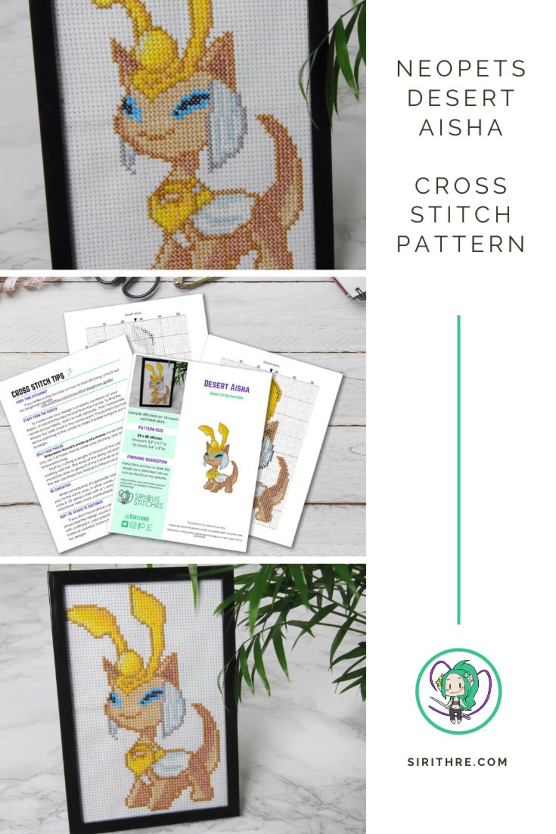 Cross Stitch Pattern Neopets Desert Aisha - Etsy