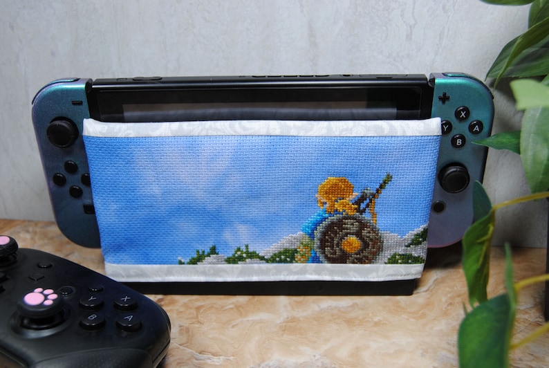 Zelda Cross Stitch Pattern - Breath of the Wild Link Switch Dock Cover ...