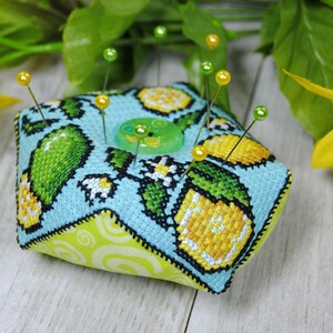 Citrus Cross Stitch Pattern - Lemon Lime Pin Cushion - Fruity Citrus ...