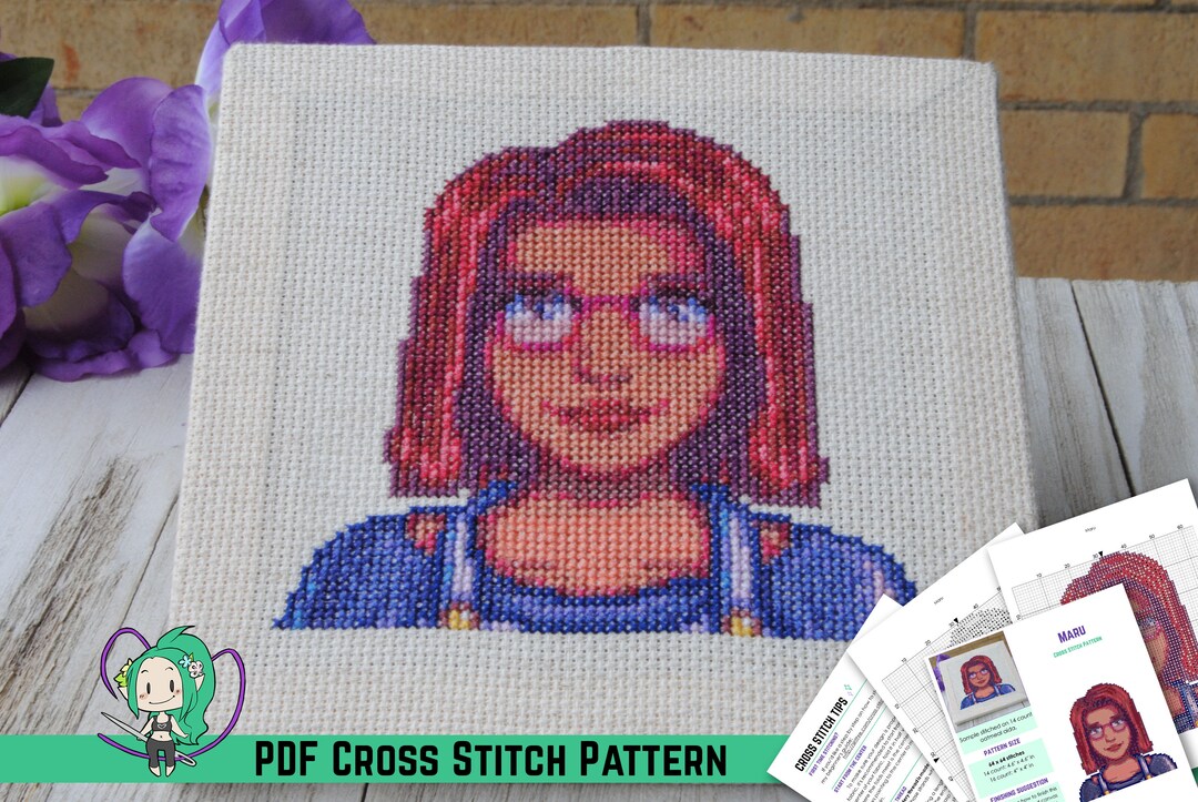 Stardew Valley Cross Stitch Pattern - Maru Villager Portrait - DIY Game ...