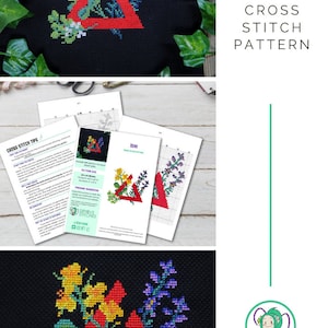 Witcher Cross Stitch Pattern - Igni Sign Floral Art Design - DIY ...