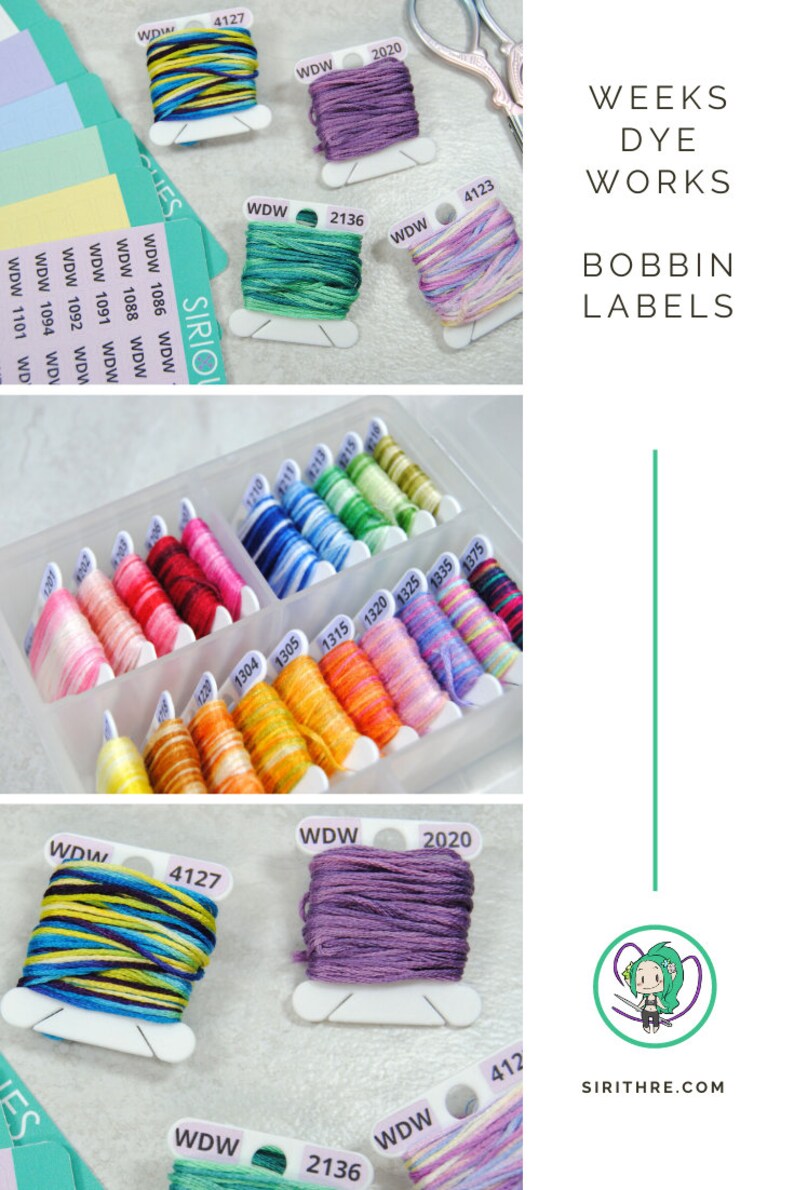 Weeks Dye Works Thread Labels - Organize Your Bobbins With Large Font ...