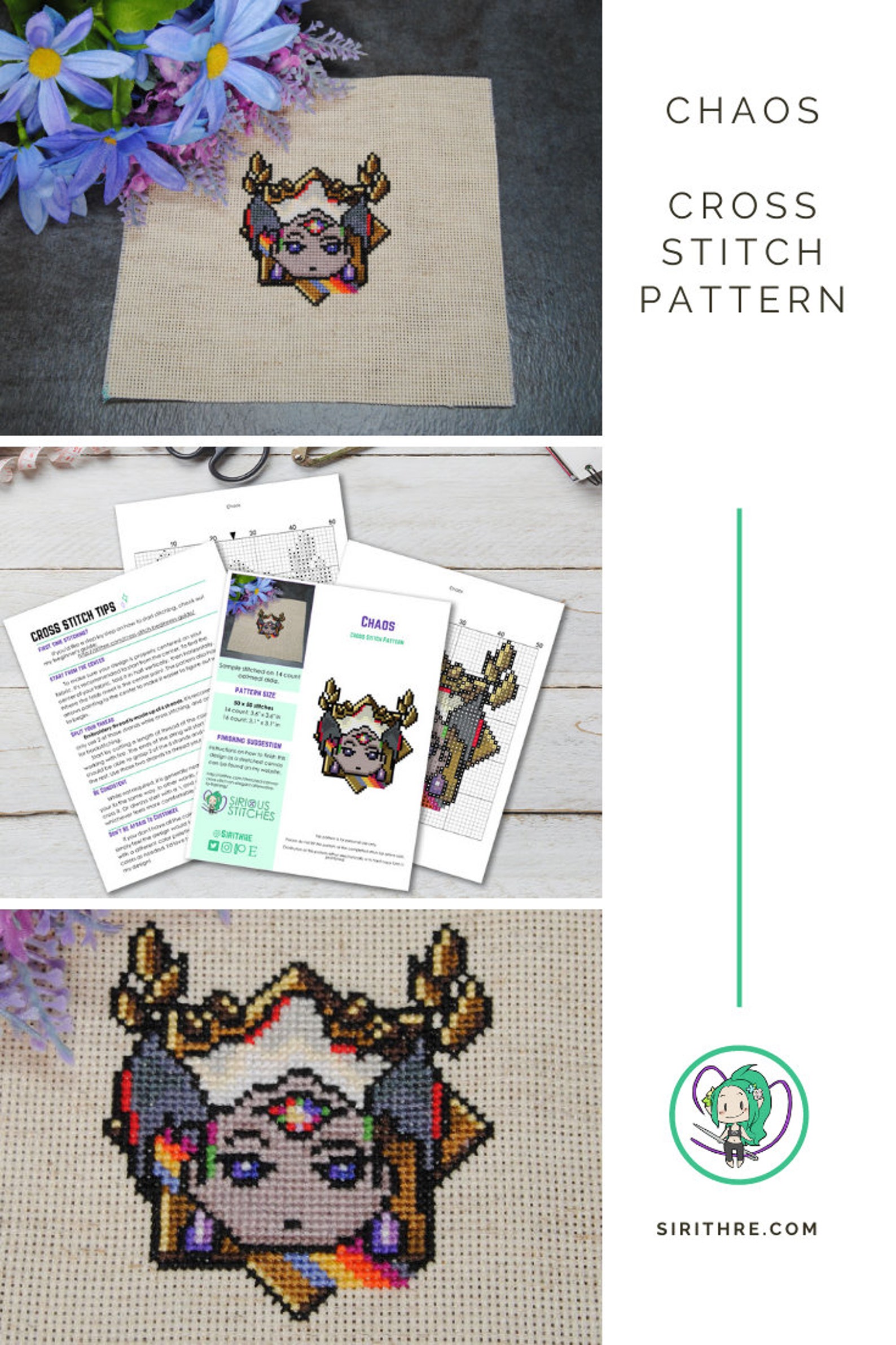 Hades Cross Stitch Pattern - Chaos, Primeval Emptiness of the Universe ...