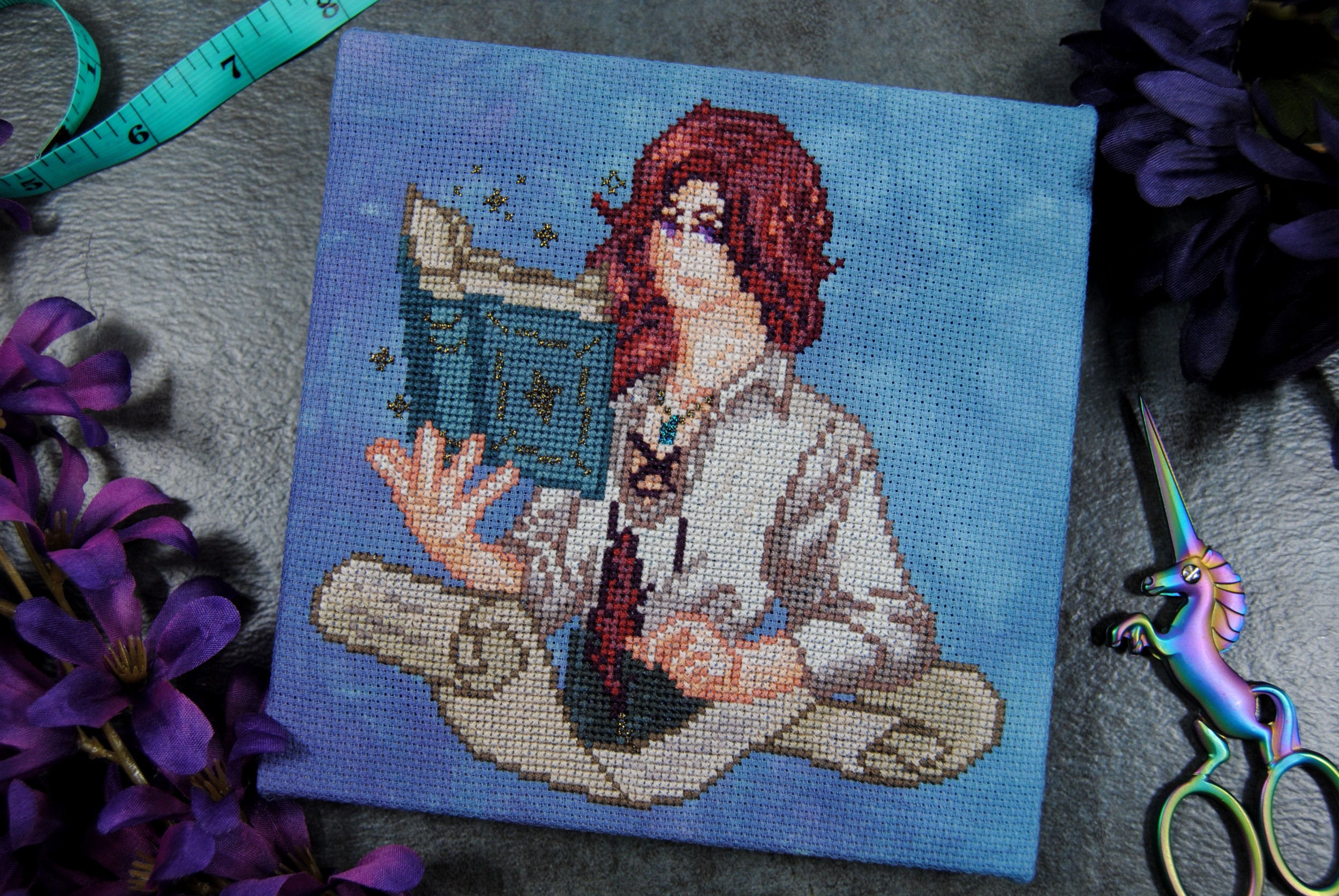 Wizard Cross Stitch Pattern Itsrainingcolor Merlin OC Art - Etsy