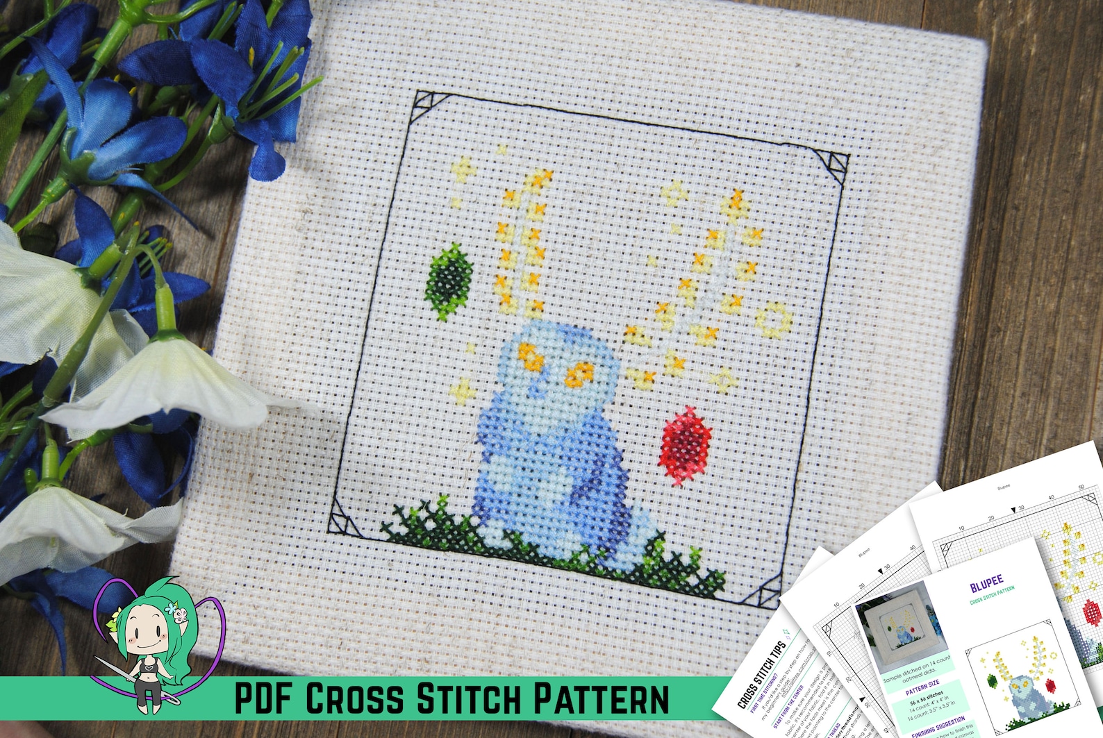Zelda Cross Stitch Pattern - Blupee - Breath of the Wild Inspired ...