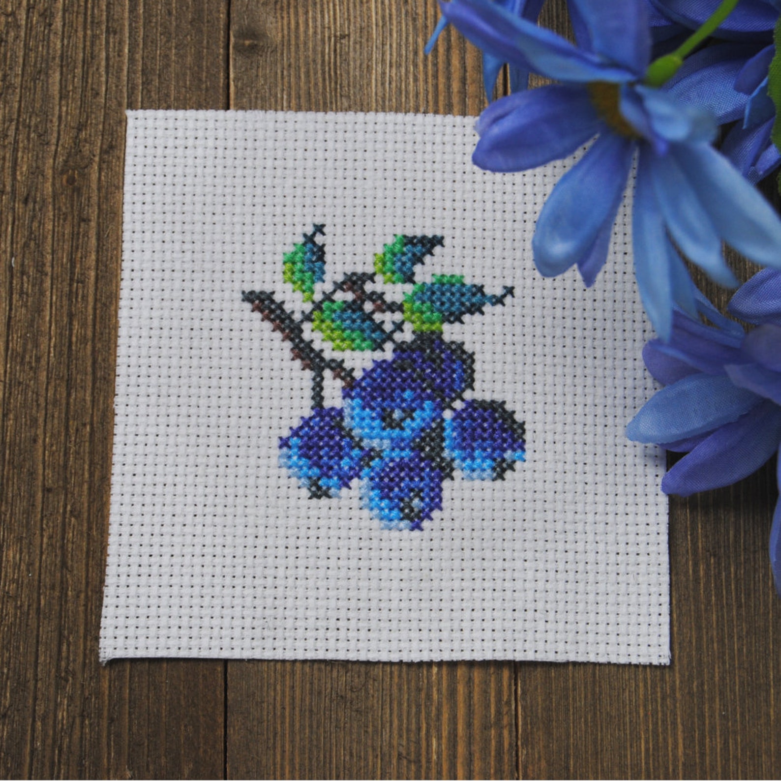 Blueberry Cross Stitch Pattern - Fruit Mini - Small, Easy, Beginner ...