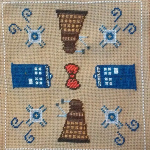 Biscornu Cross Stitch Pattern - Doctor Who Pin Cushion / Ornament ...