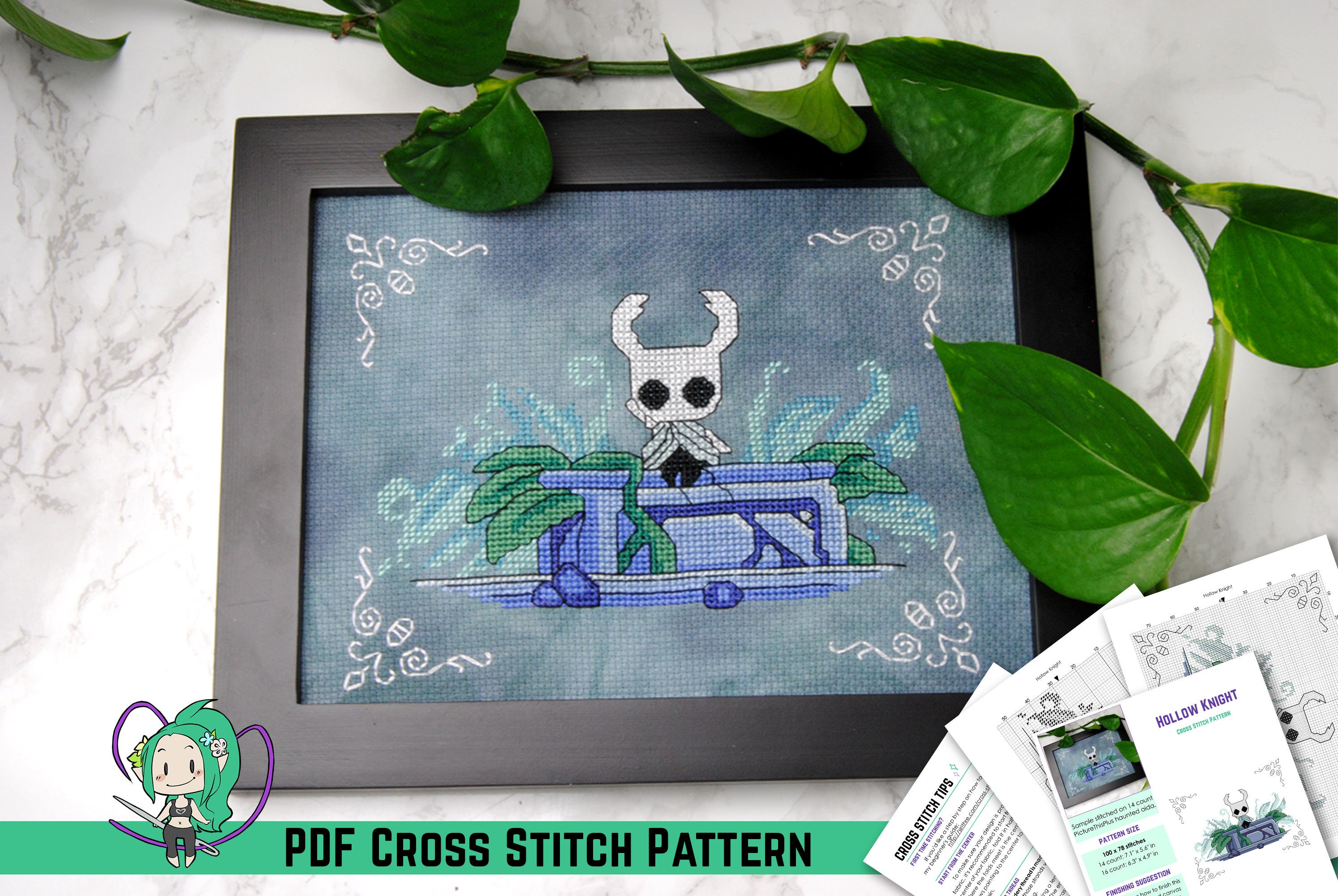 Hollow Knight Cross Stitch Pattern the Knight /vessel / - Etsy